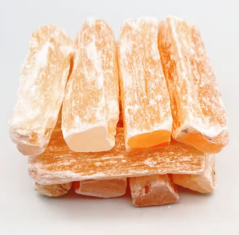 Orange Selenite Stick | Crystal for Clearing Negative Energy – Loveselenite